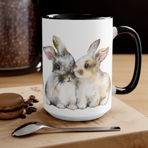 Watercolor Rabbits Coffee/tea Mug Rabbit Mug Bunny Mug - Etsy