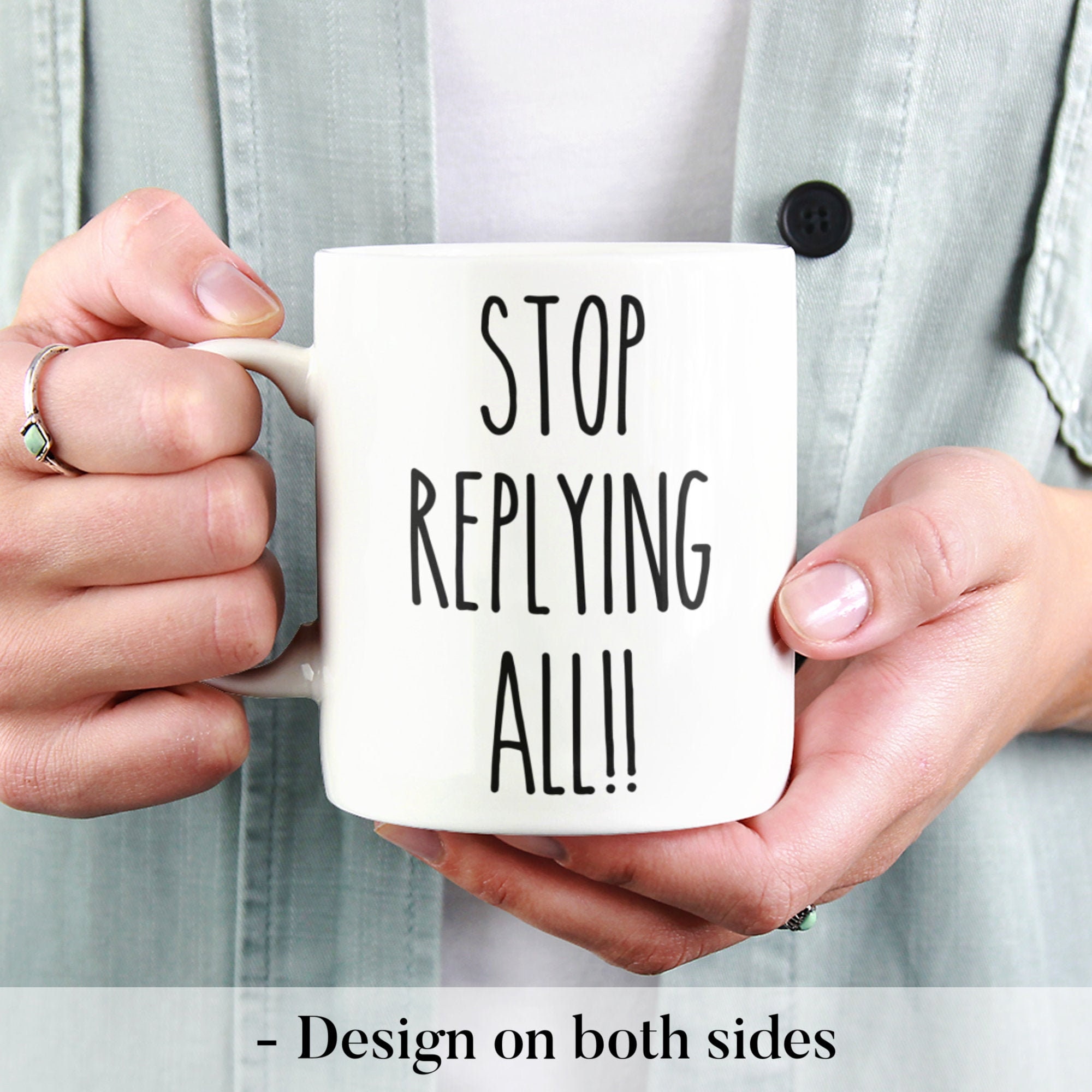 Stop Replying All Funny Office Mug Funny Mugs Funny Coffee - Etsy