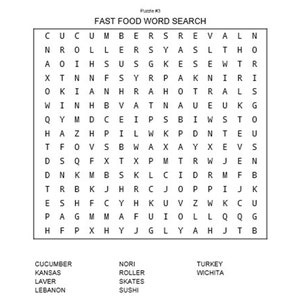 28 Large Print Fast Food Word Search Puzzles for Kids, Seniors & Adults ...