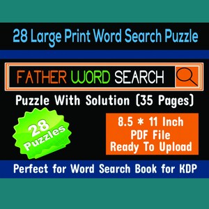 28 Large Print Father Word Search Puzzles for Kids, Seniors & Adults ...