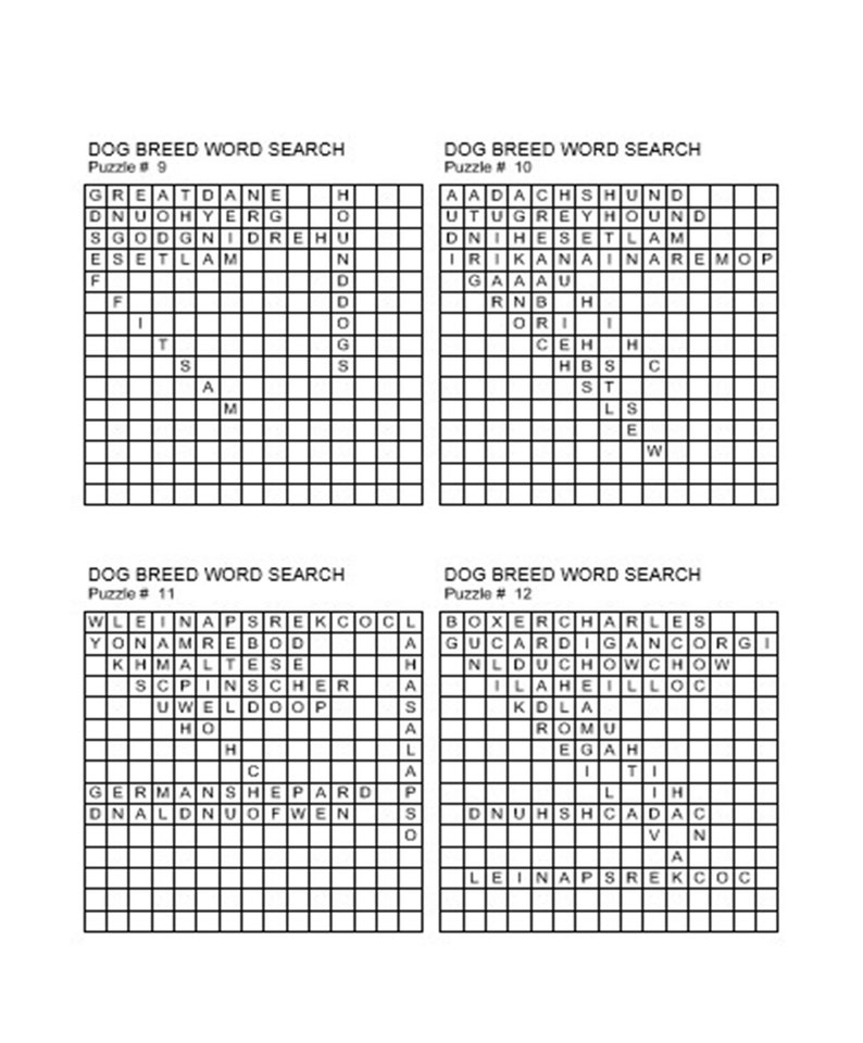 28 Large Print Dog Breed Word Search Puzzles for Kids, Seniors & Adults ...