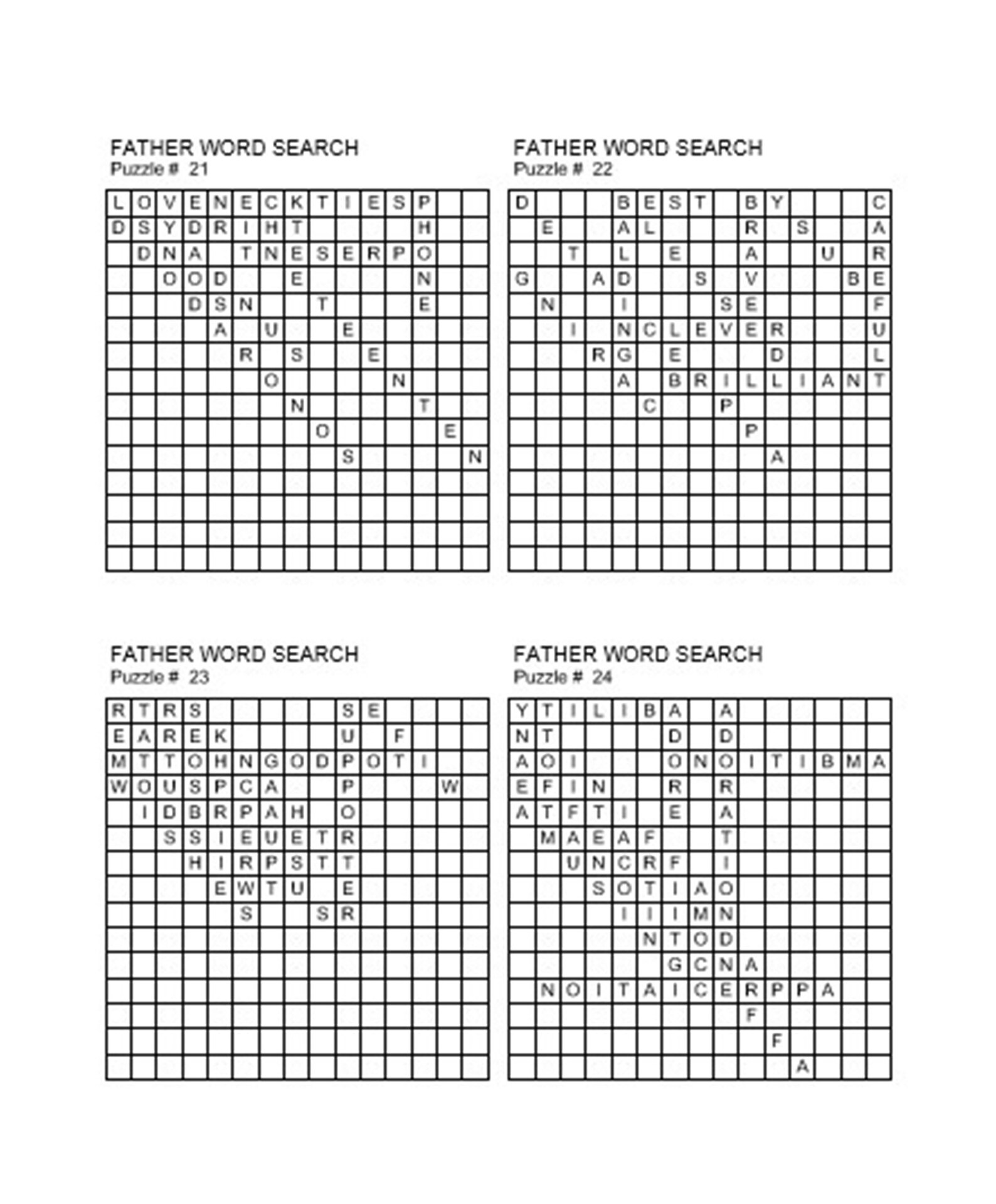 28 Large Print Father Word Search Puzzles for Kids, Seniors & Adults ...