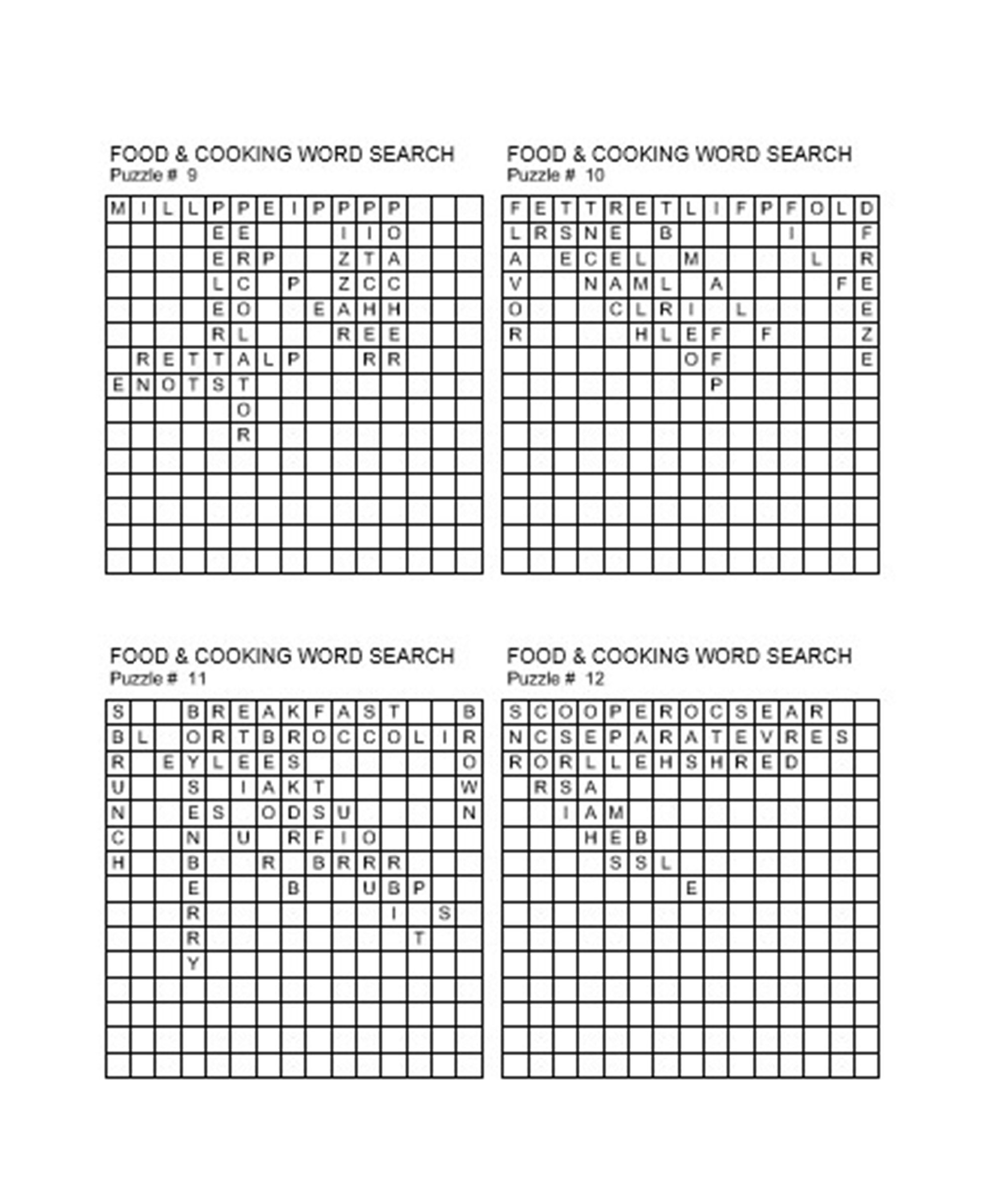 28 Large Print Food and Cooking Word Search Puzzles for Kids, Seniors ...