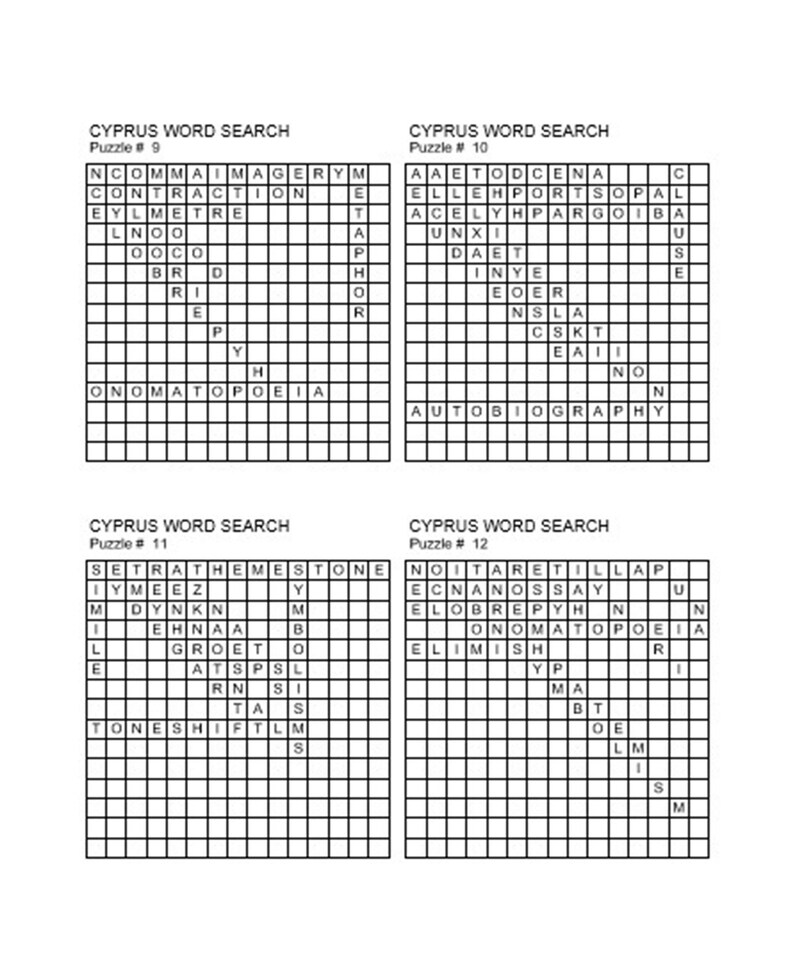 28 Large Print Cyprus Word Search Puzzles for Kids, Seniors & Adults ...