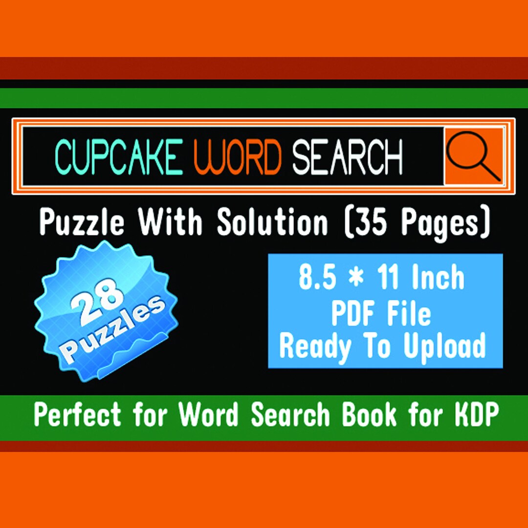 28 Large Print Cupcake Word Search Puzzles for Kids, Seniors & Adults ...