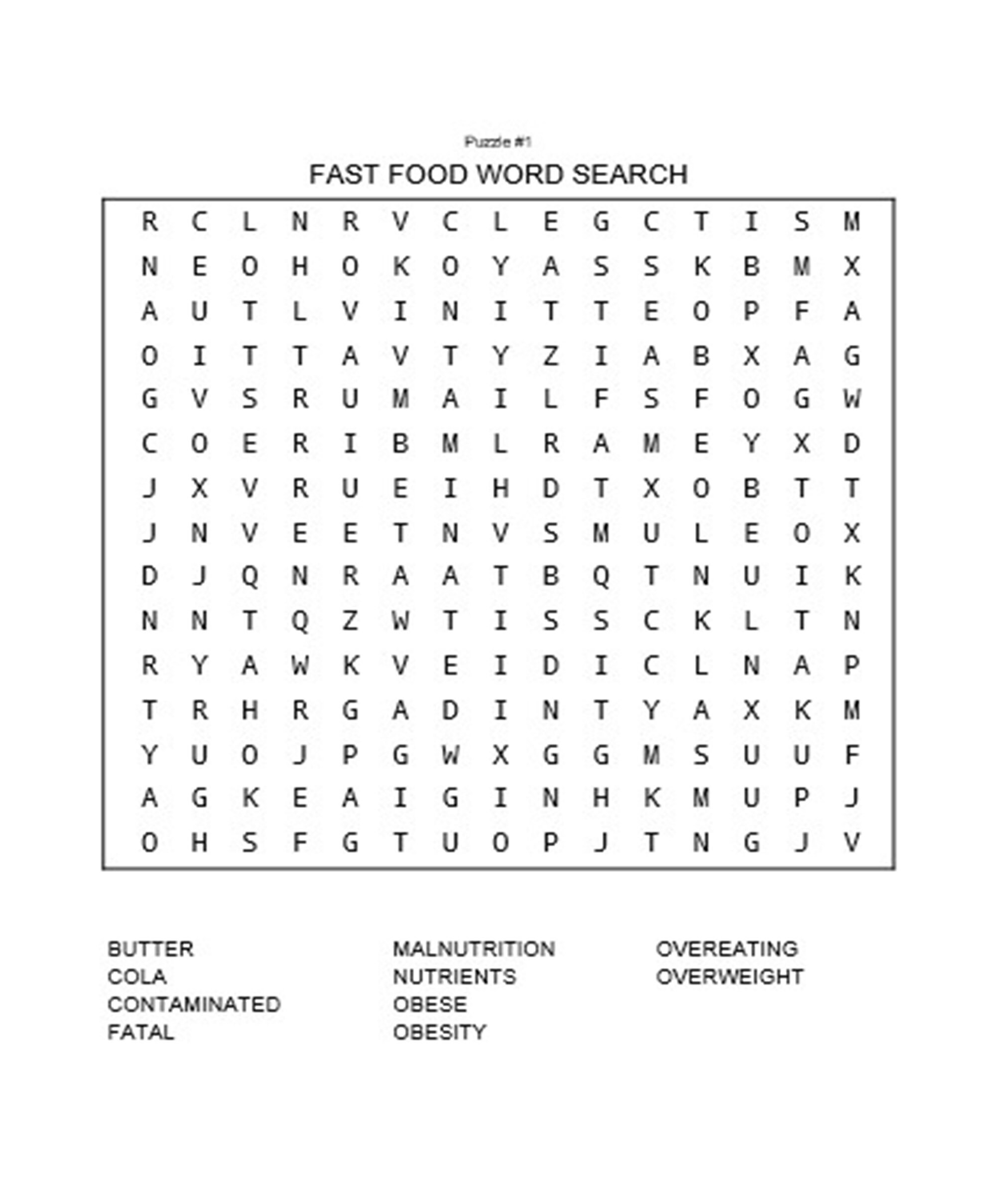 28 Large Print Fast Food Word Search Puzzles for Kids, Seniors & Adults ...