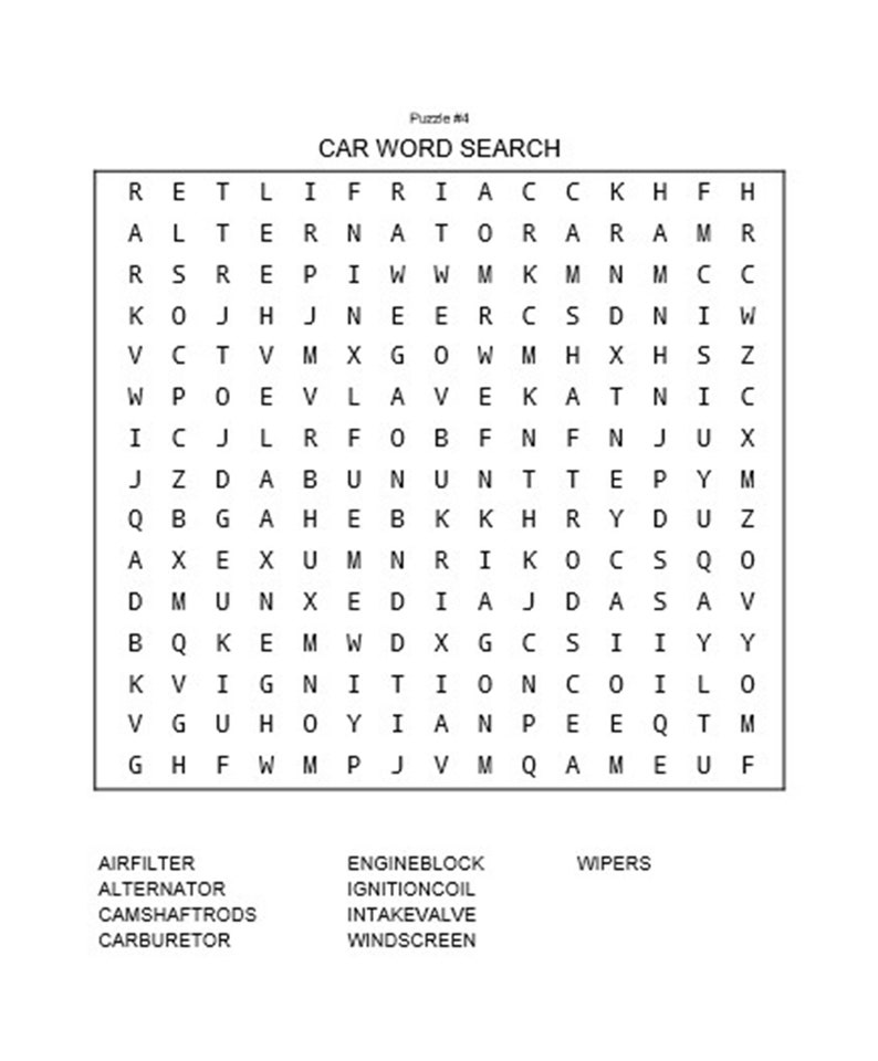 28 Large Print Car Word Search Puzzles for Kids, Seniors & Adults | KDP ...