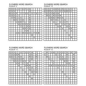 28 Large Print Flowers Word Search Puzzles for Kids, Seniors & Adults ...