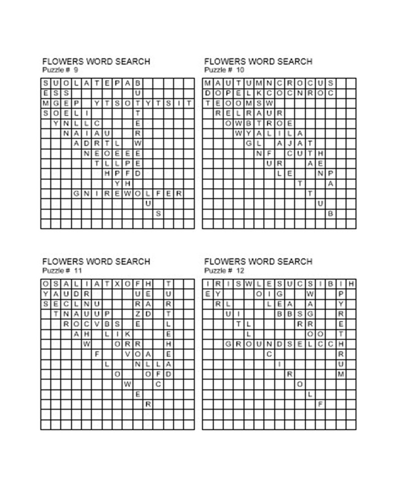 28 Large Print Flowers Word Search Puzzles for Kids, Seniors & Adults ...
