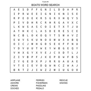 28 Large Print Boats Word Search Puzzles for Kids, Seniors & Adults ...