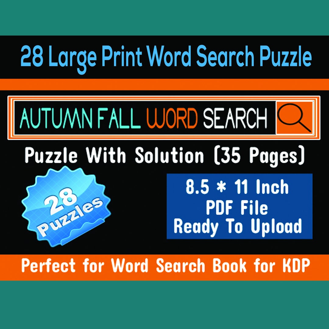28 Large Print Autumn Fall Word Search Puzzles | KDP Interior - Etsy