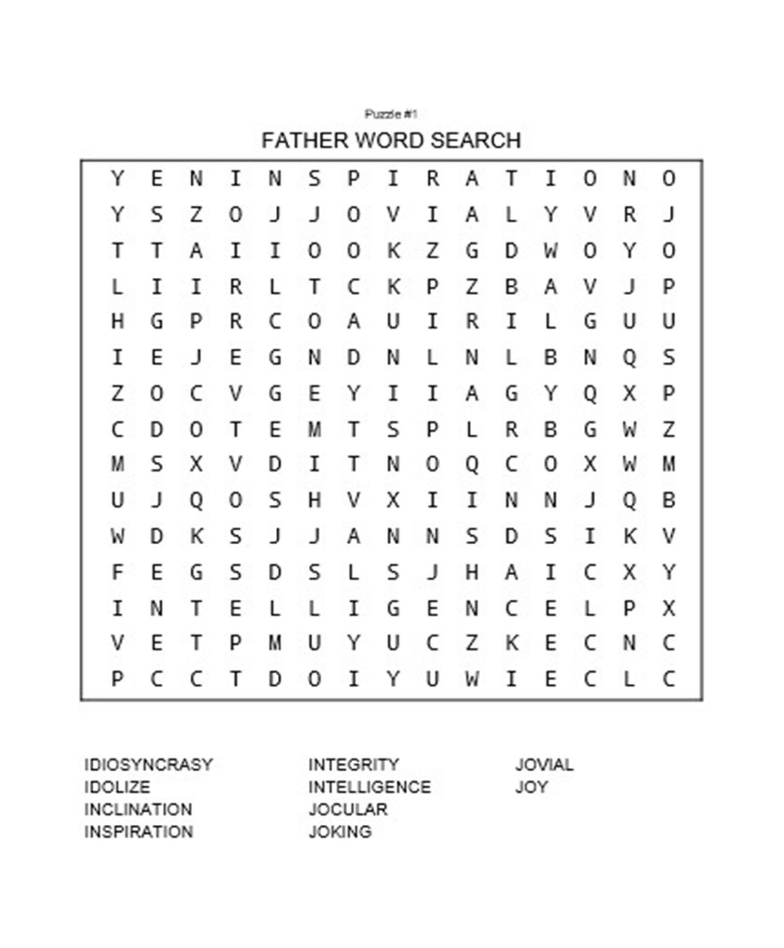 28 Large Print Father Word Search Puzzles for Kids, Seniors & Adults ...