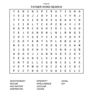 28 Large Print Father Word Search Puzzles for Kids, Seniors & Adults ...