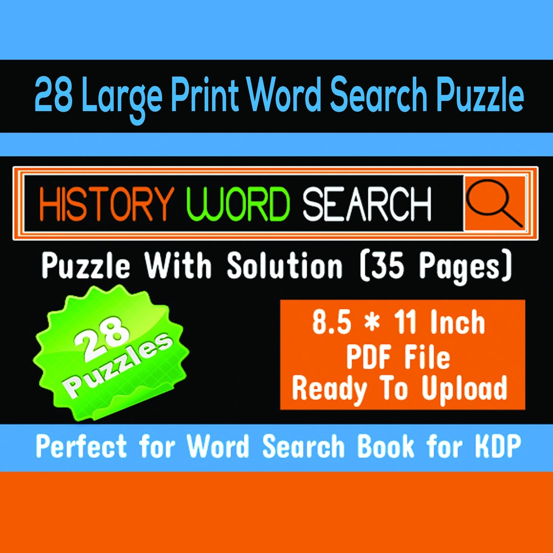 28 Large Print History Word Search Puzzles for Seniors & Adults | KDP ...
