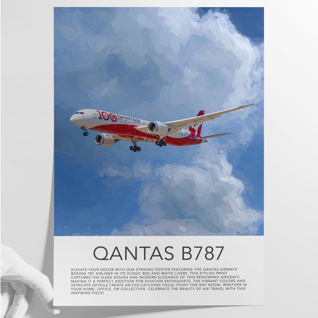 Qantas Airways Boeing 787 Wide Body Airliner Poster. Great Gift for ...