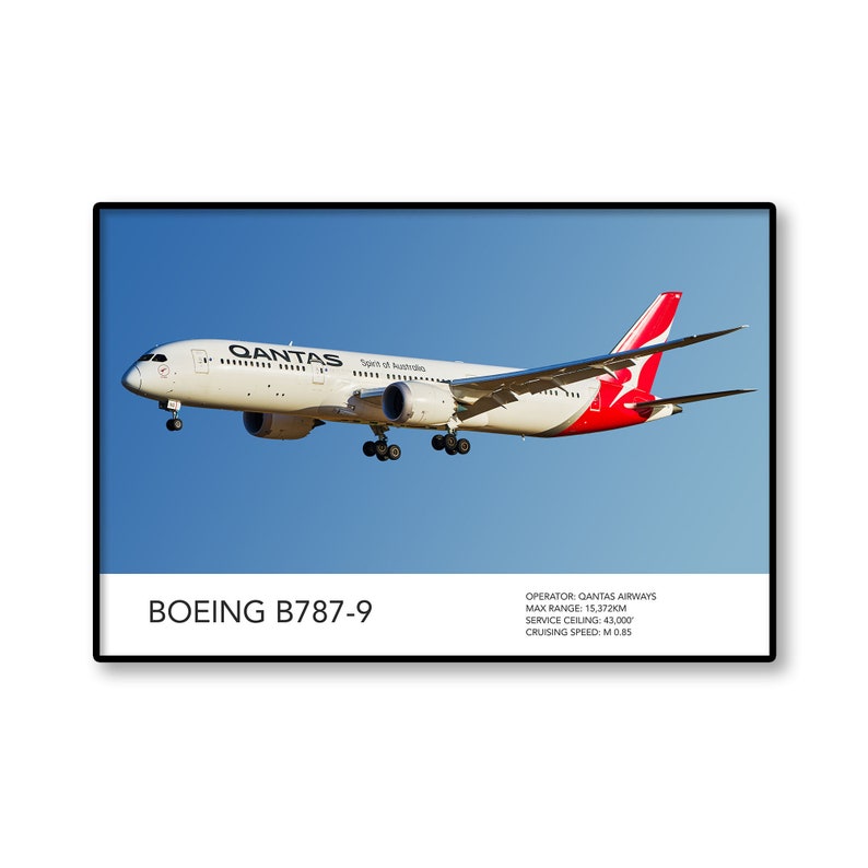 Qantas Boeing 787 Airline Poster High-resolution Photography - Etsy ...