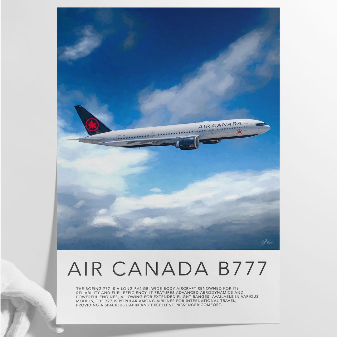 Air Canada B777. Poster of an Air Canada Boeing B777. Great Gift for ...