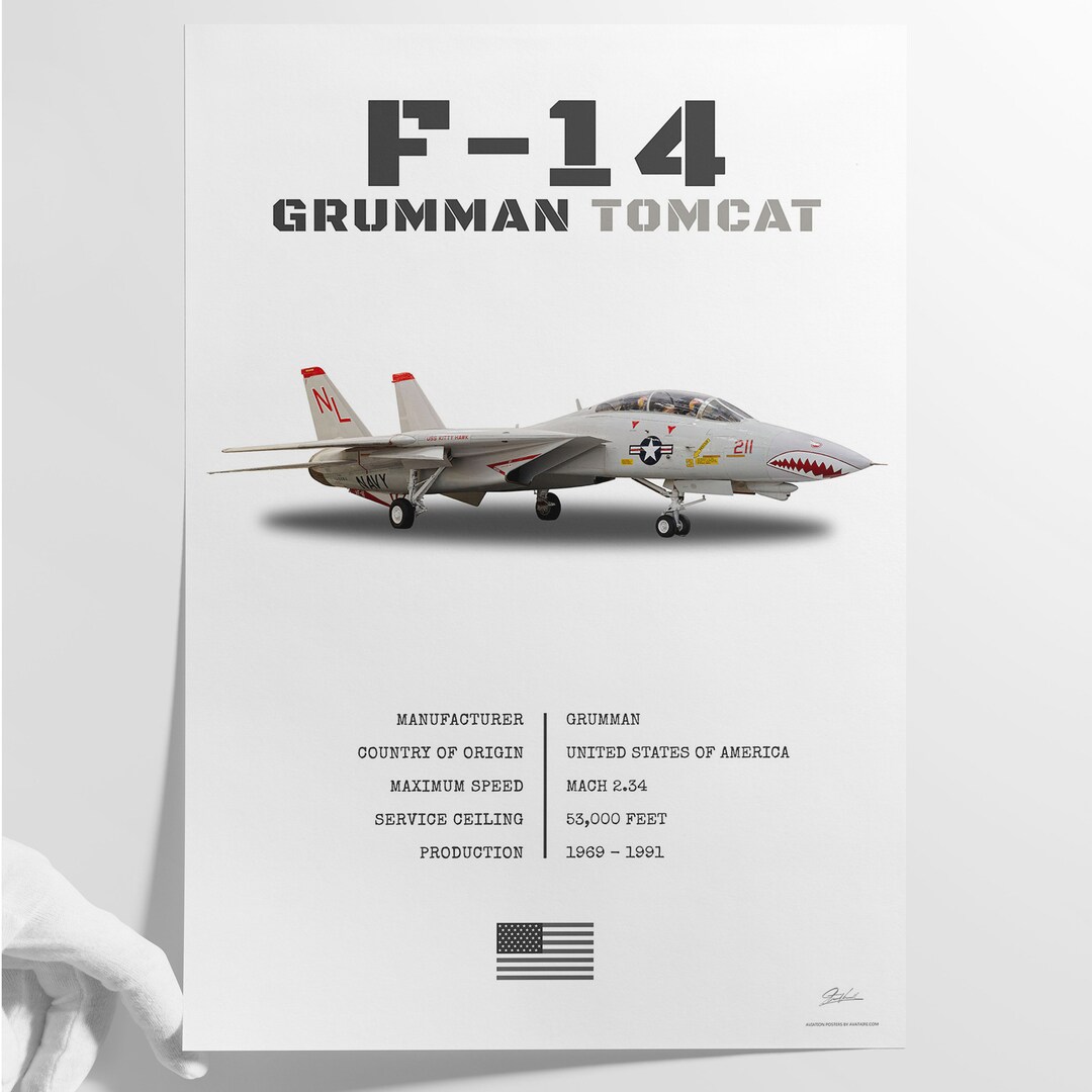 Grumman F-14 Tomcat Unframed Poster Aviation Wall Decor Gift for Dad ...