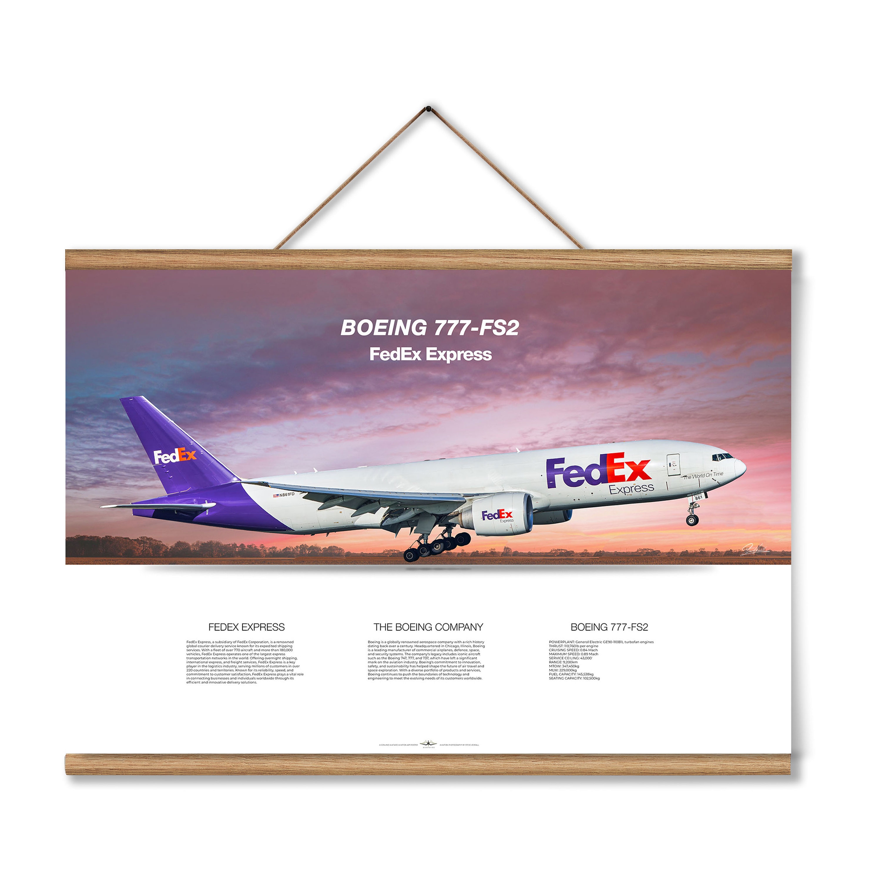 Fedex Boeing B777 Unframed Poster Aviation Wall Decor Gift for Dad ...
