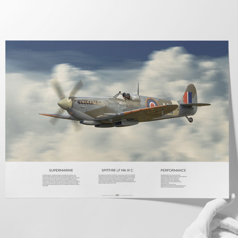 Supermarine Spitfire Unframed Poster Aviation Wall Decor Gift for Dad ...