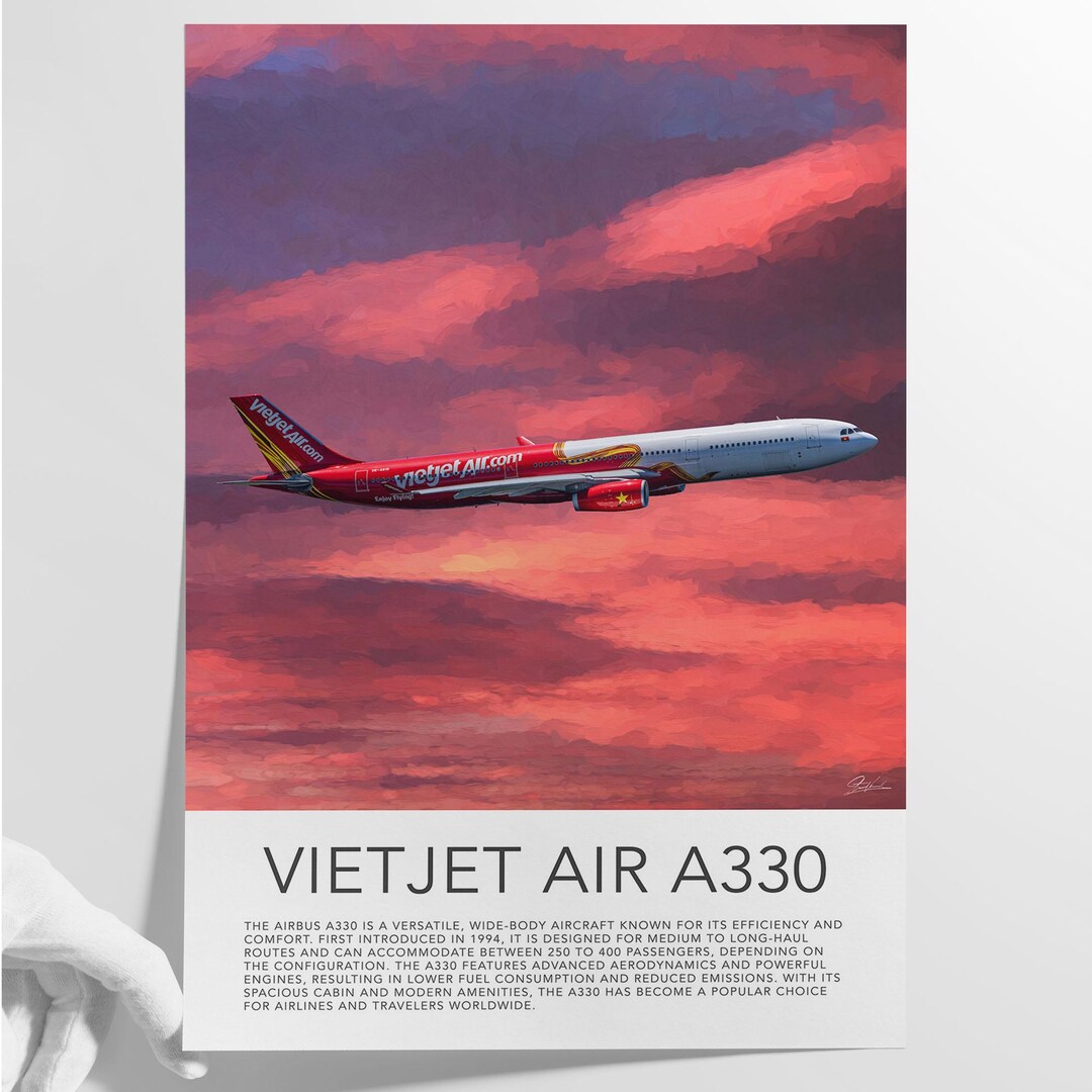Vietjet Air Airbus Wide Body A330 Airliner Poster. Great Gift for Pilot ...