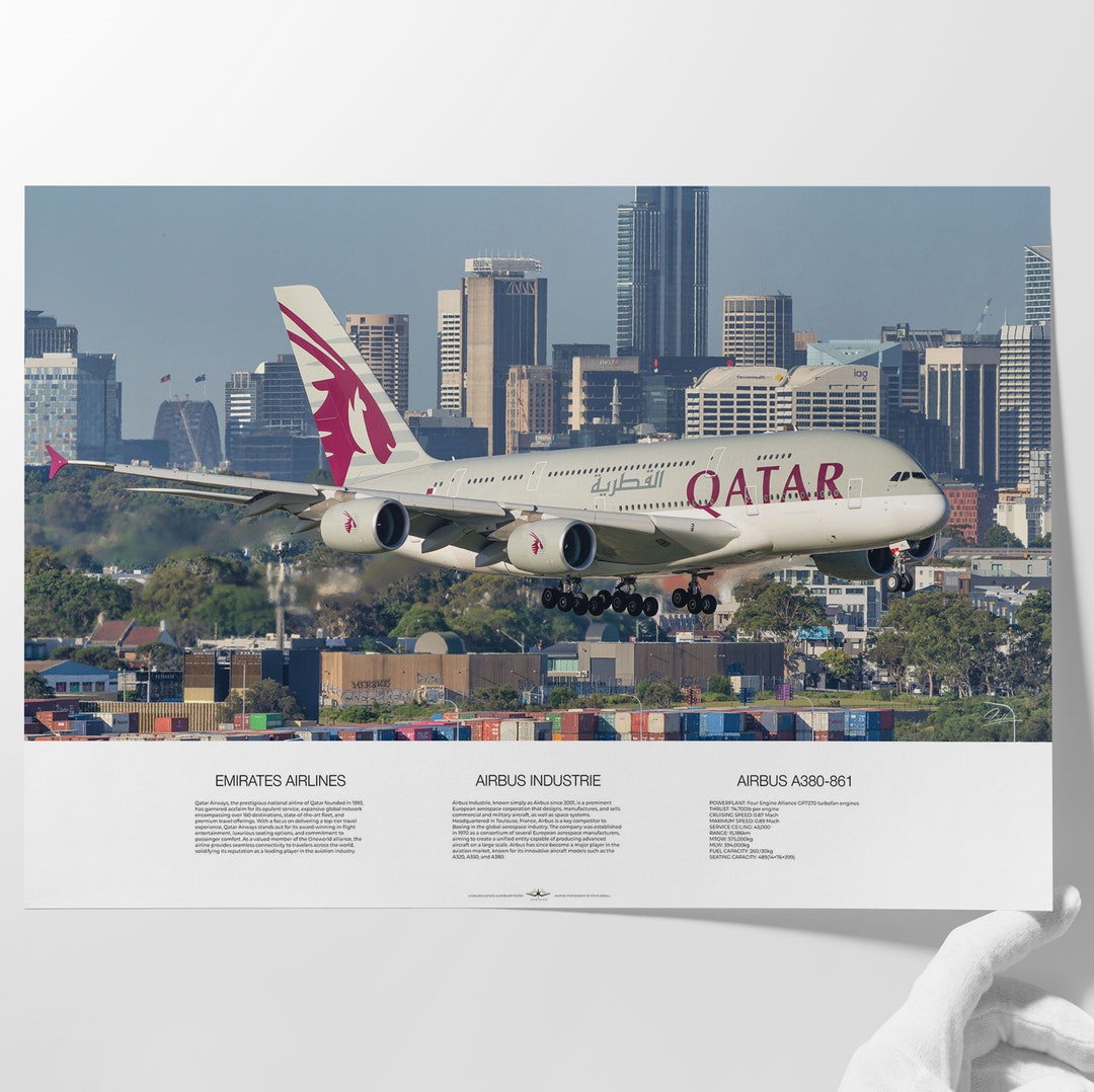Qatar Airbus A380 Unframed Poster Aviation Wall Decor Gift for Dad ...