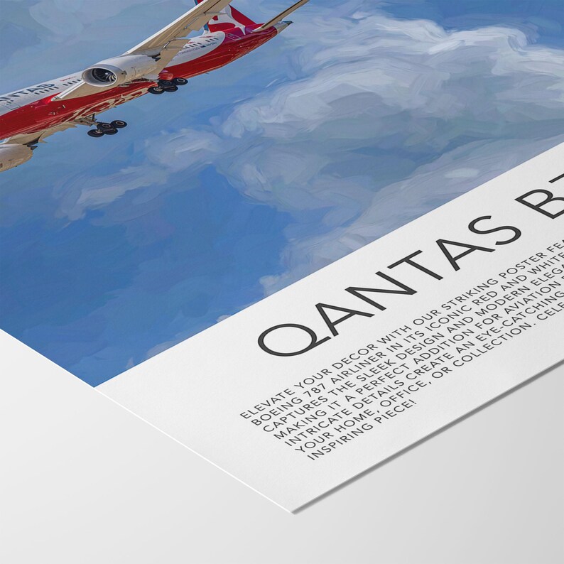 Qantas Airways Boeing 787 Wide Body Airliner Poster. Great Gift for ...