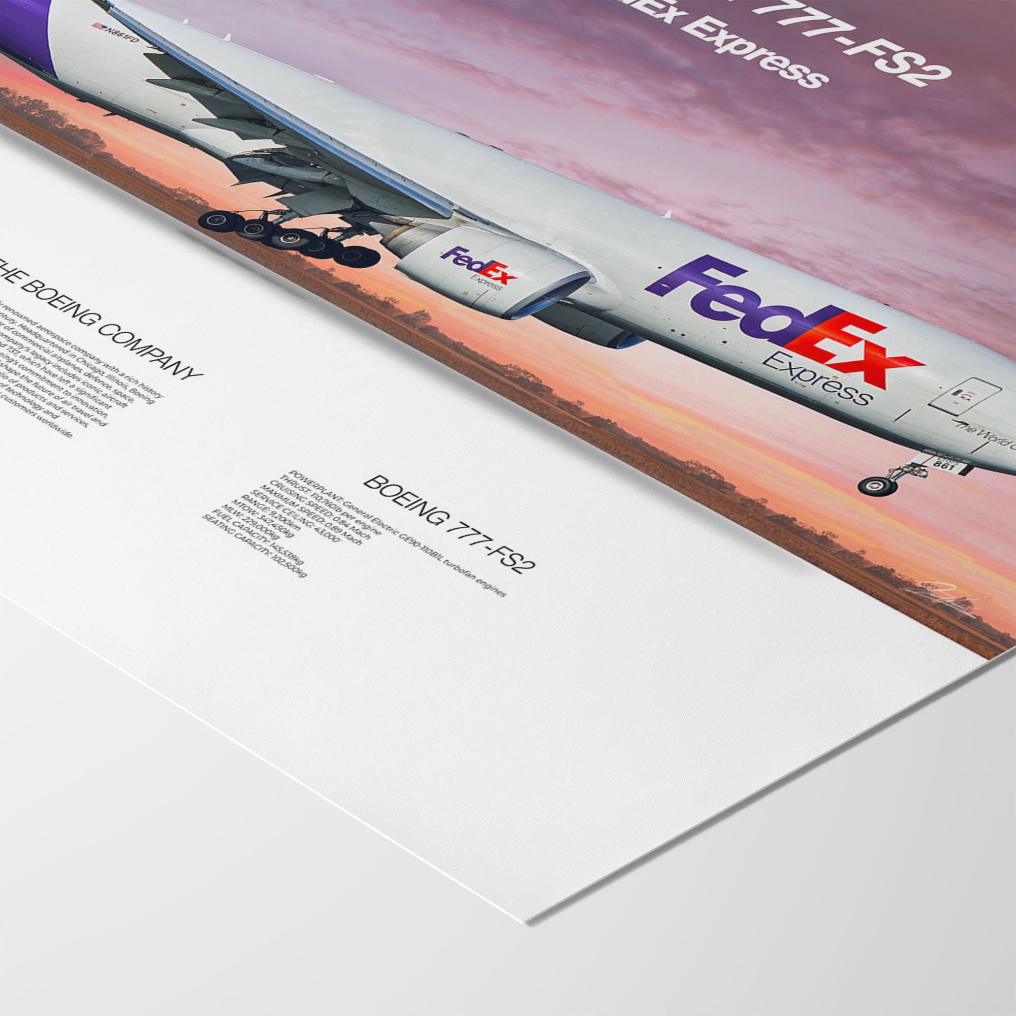 Fedex Boeing B777 Unframed Poster Aviation Wall Decor Gift for Dad ...
