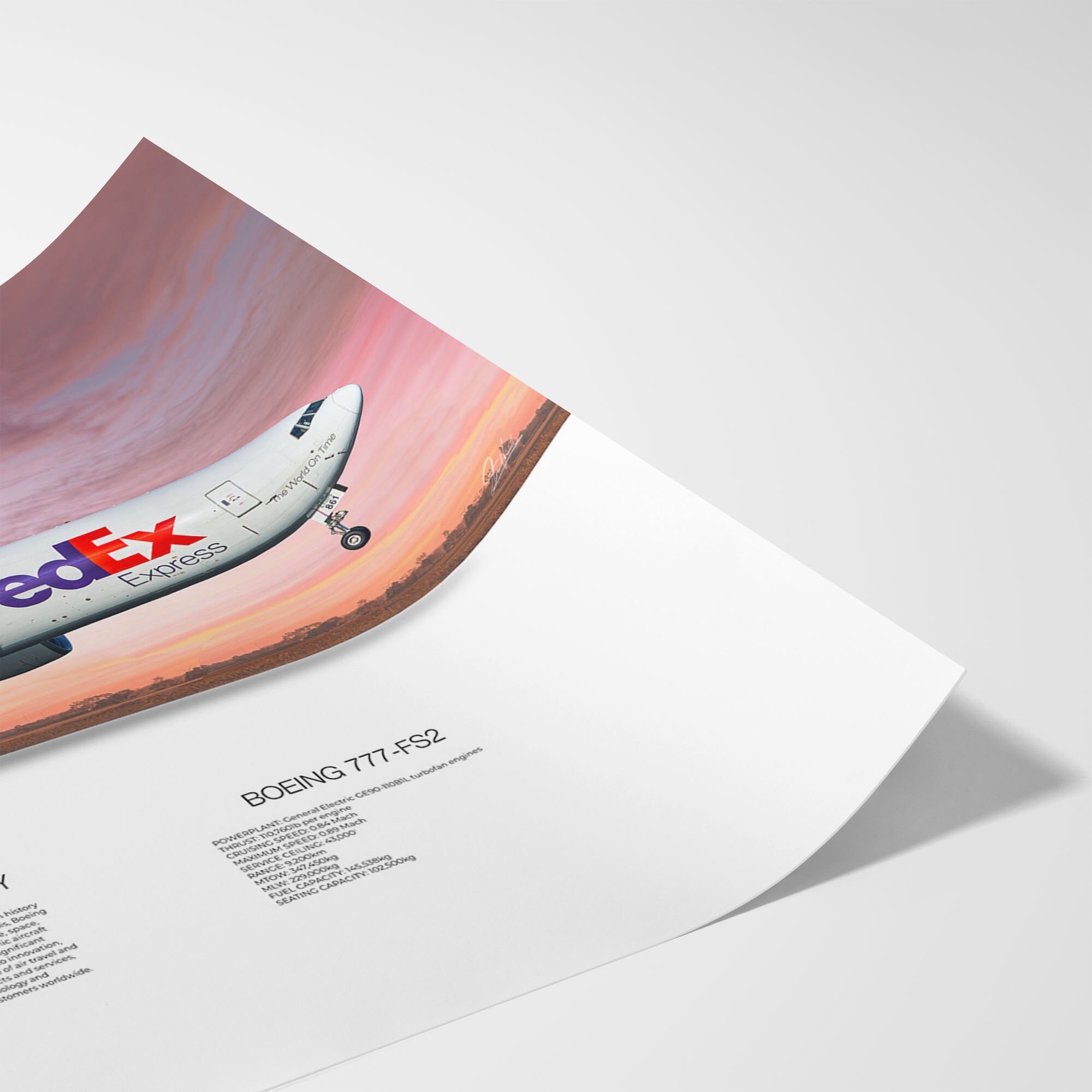 Fedex Boeing B777 Unframed Poster Aviation Wall Decor Gift for Dad ...