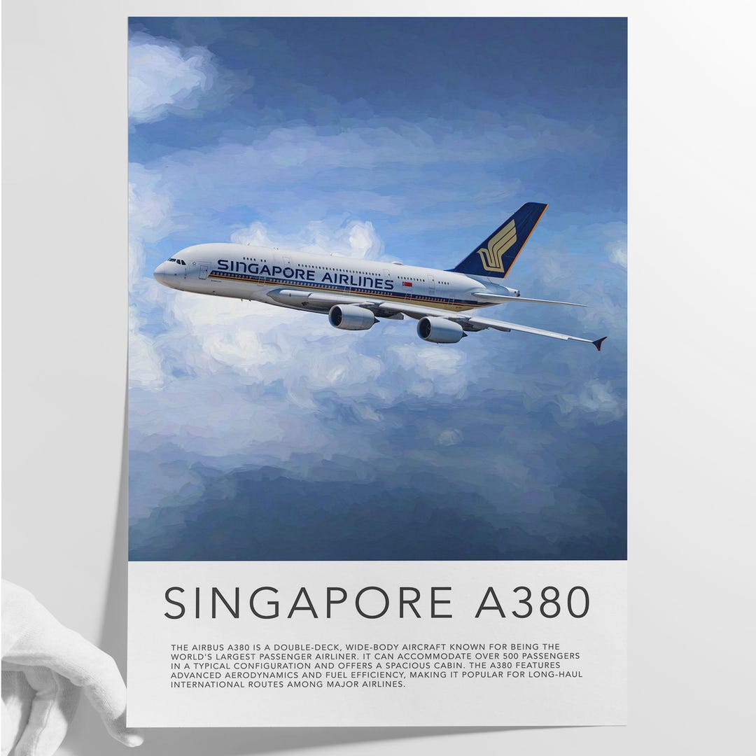 Singapore Airbus A380. Poster of a Singapore Airlines Airbus A380 ...