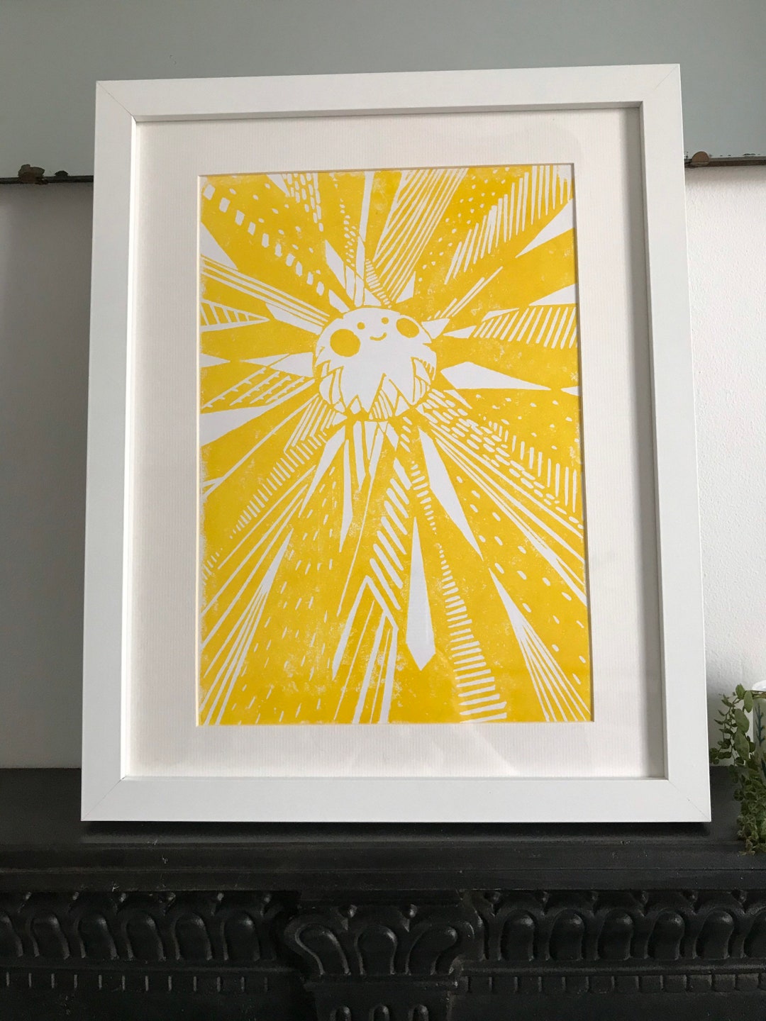 Sunshine A4 Linocut Print Unframed - Etsy