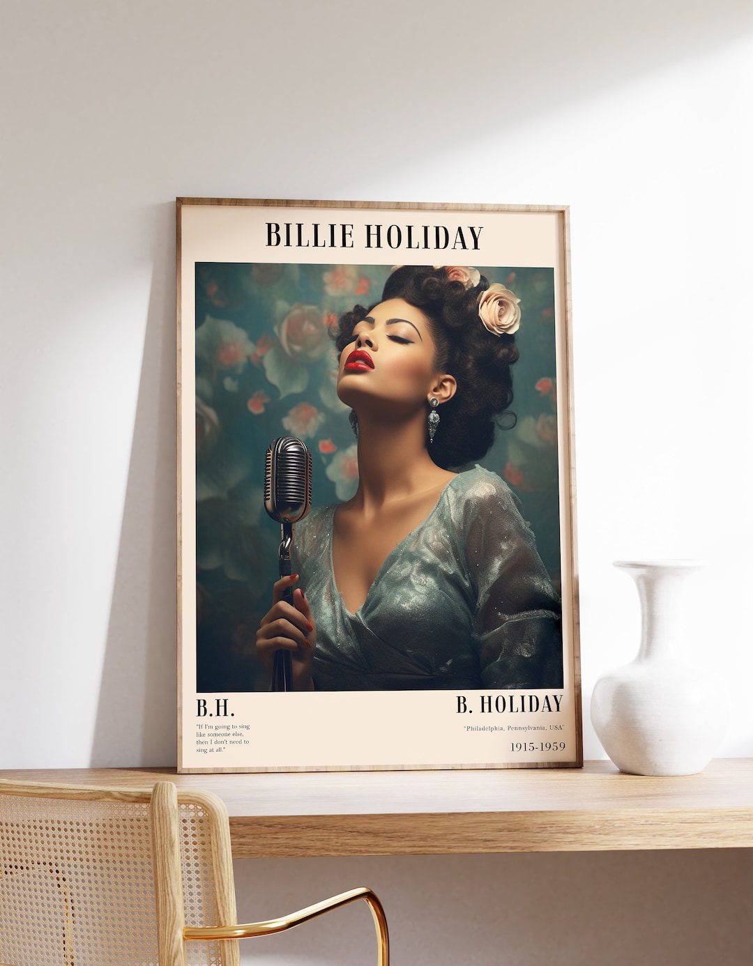 Billie Holiday Poster | Musical Print | Jazz Poster | Jazz Portrait ...