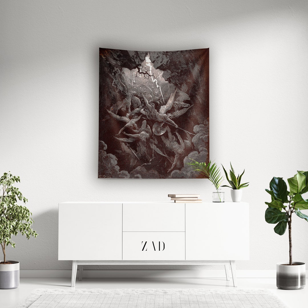 Baroque Tapestry Gustave Dore the Mouth of Hell Vintage Tapestry Hell ...