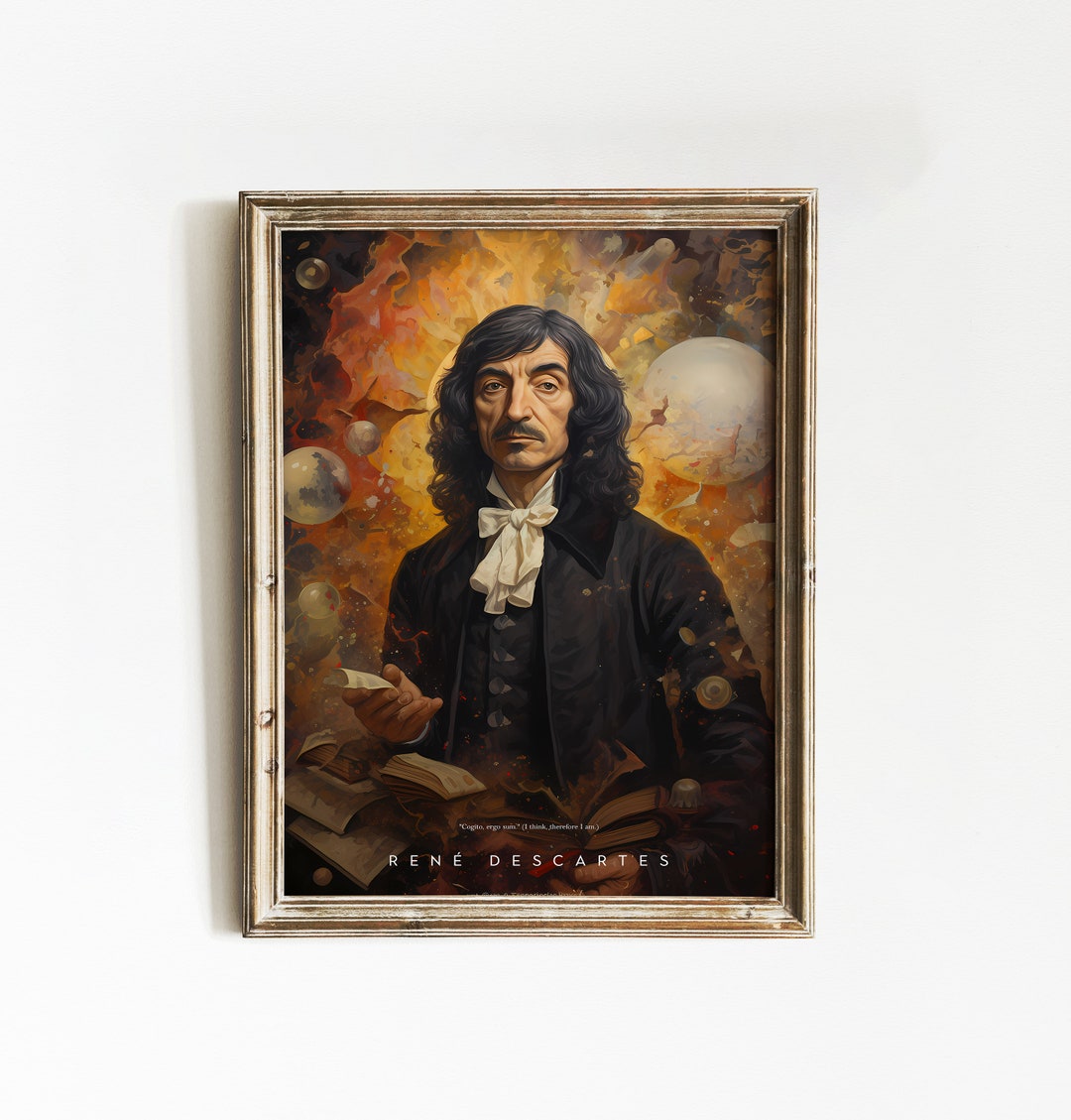 René Descartes Poster | Philosopher Print | Bookworm Gift | Quote Decor ...