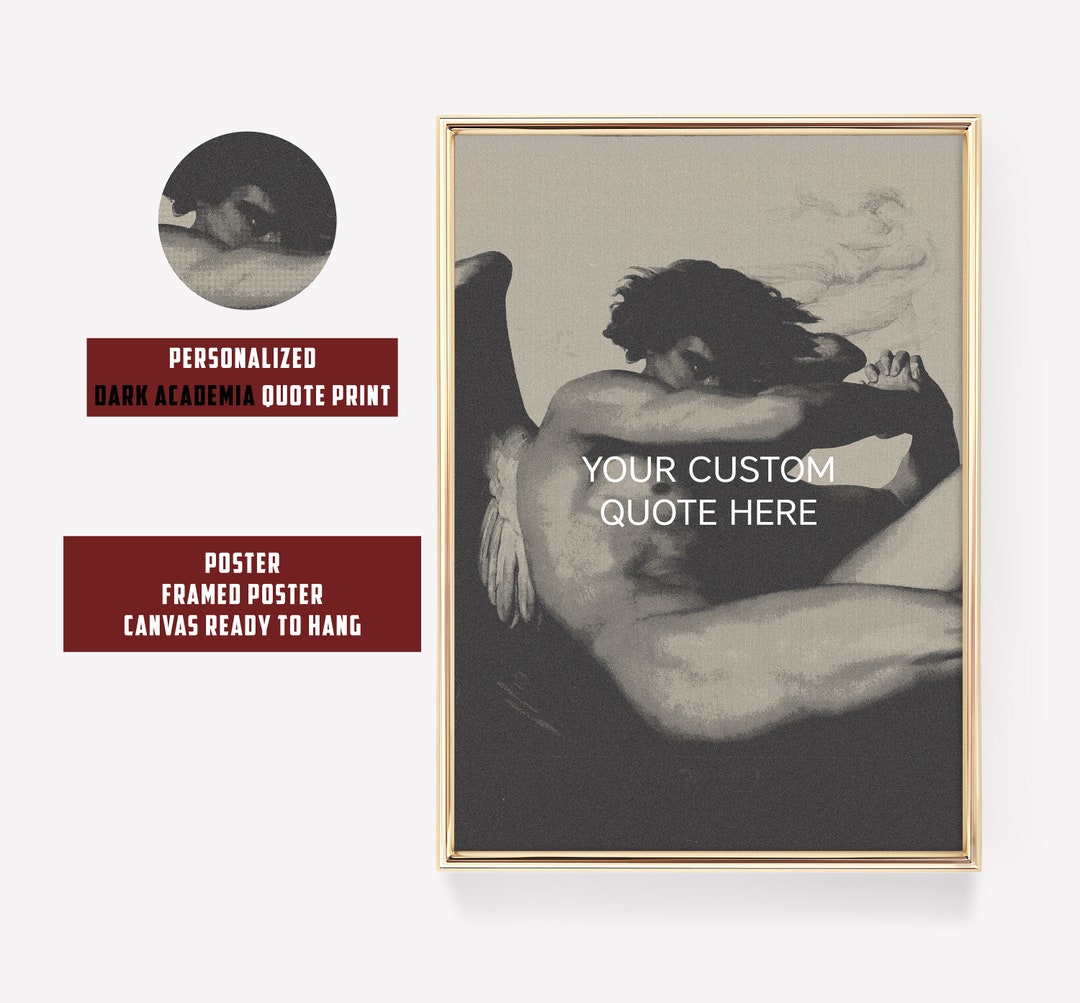 Custom Quote Poster Dark Academia Create Your Own Words Personalized ...