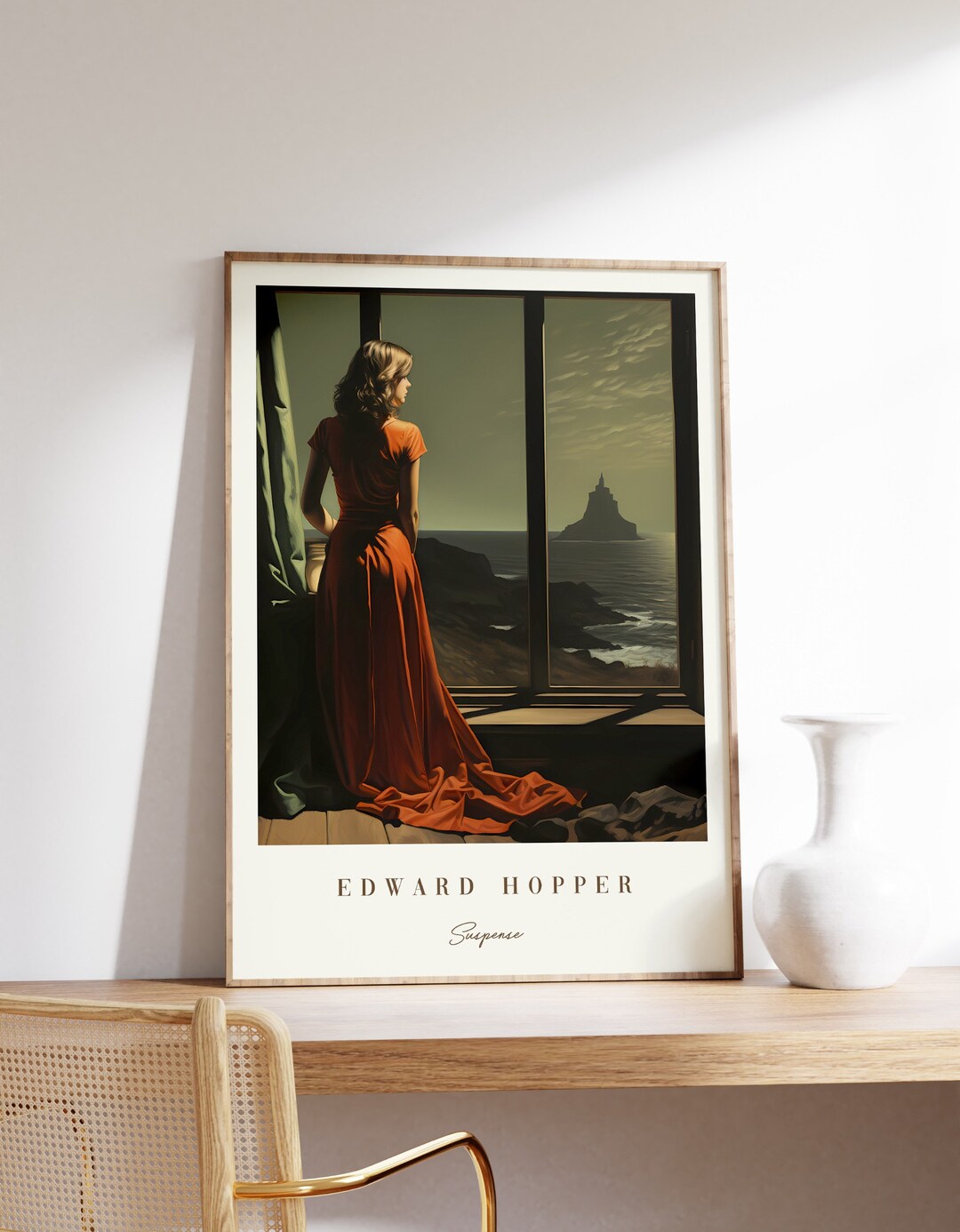 Suspense Painting | Edward Hopper | Suspense Poster | Mid Century ...