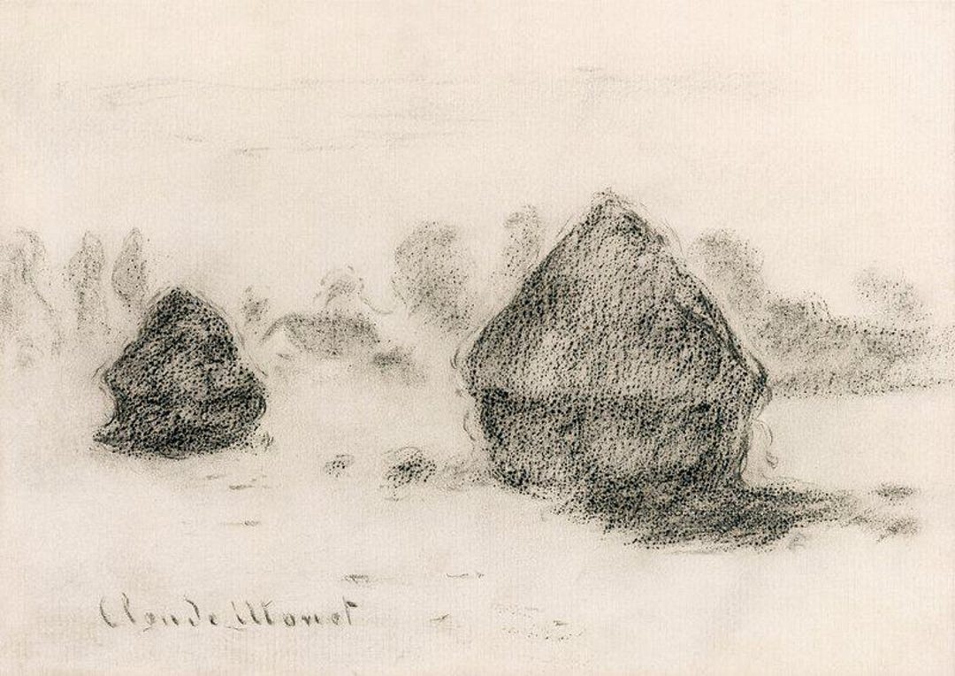 Claude Monet Haystacks | Vintage Painting | Artwork Print | Monet Print ...