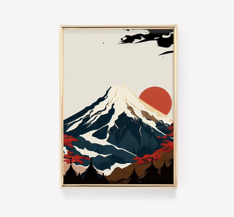 Mount Fuji Poster Japanese Wall Art Japanese Landscape - Etsy