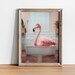 Flamingo in Bathtub Flamingo Poster Tropical Bathroom Print Flamingo ...