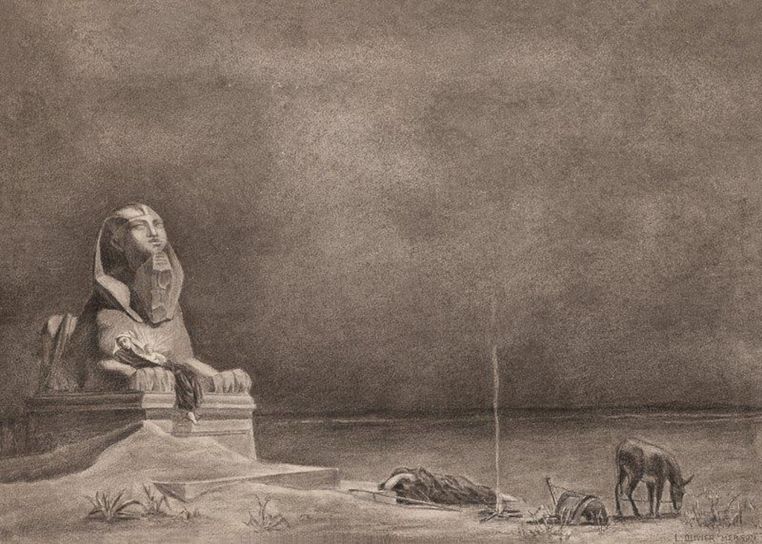 Sphinx Engraving | Snake Print | Boilly Art | Vintage Painting ...
