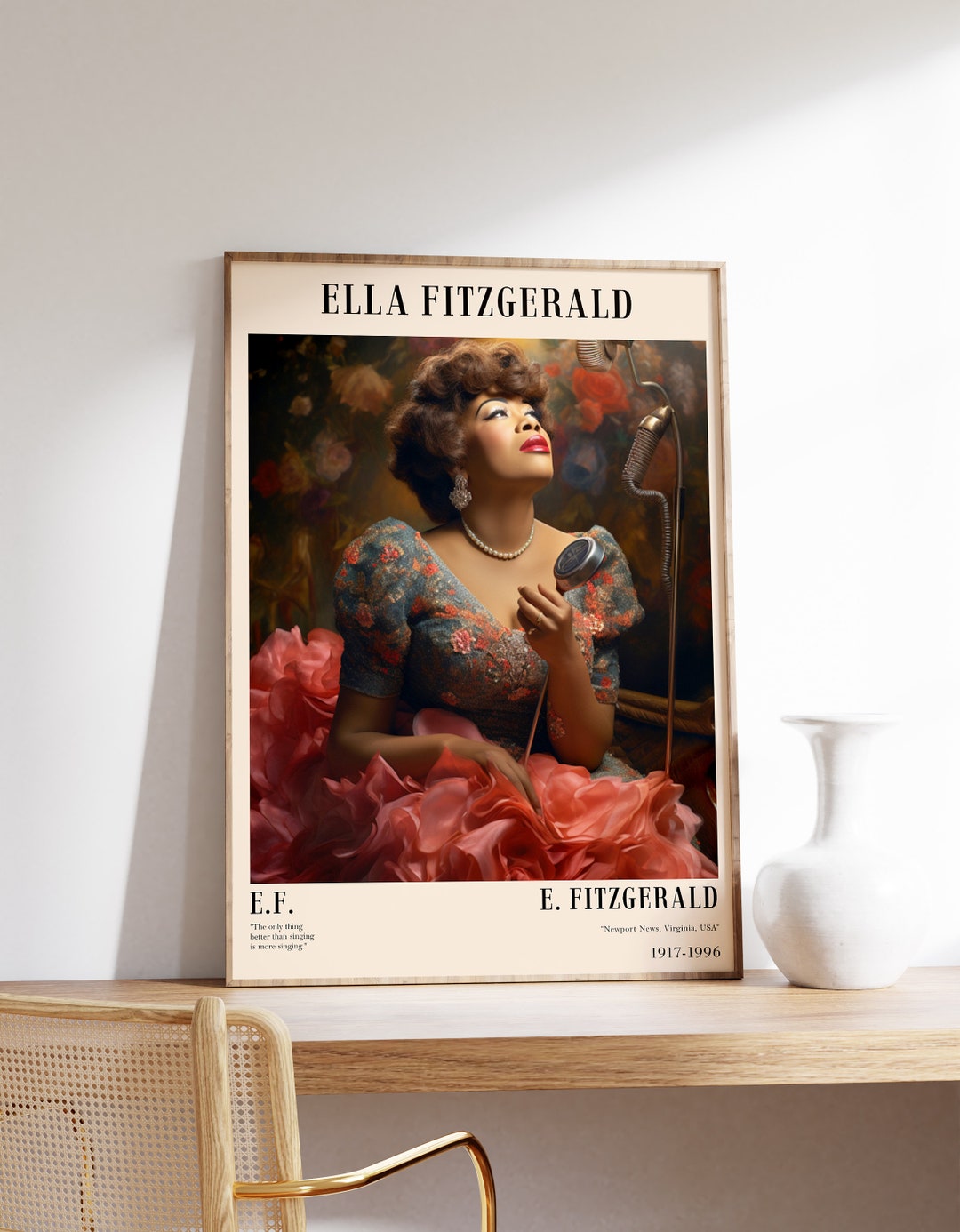 Ella Fitzgerald Poster | Musical Print | Jazz Poster | Jazz Portrait ...