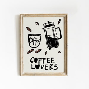 Coffee Lover Print | Cute Coffee Poster | Coffee Bar Print | Cute ...