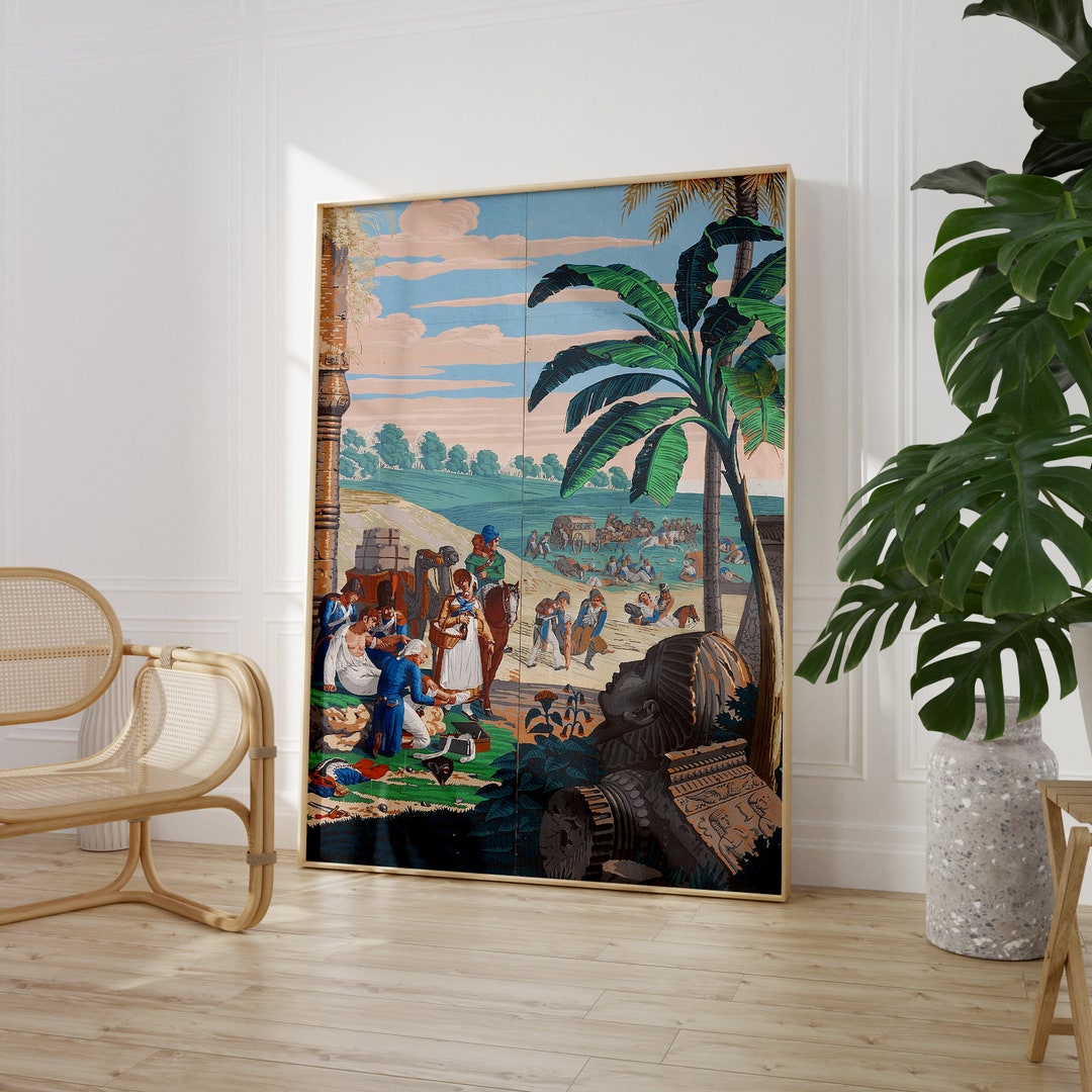 Joseph Dufour - the Battle of Heliopolis, Scenic Wallpaper (1818 ...