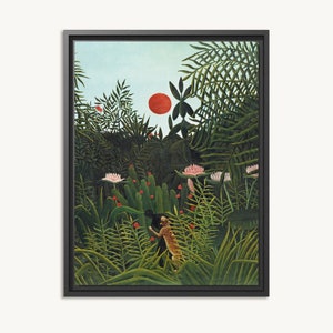 Henri Rousseau Poster | Virgin Forest With Sunset | Henri Rousseau ...