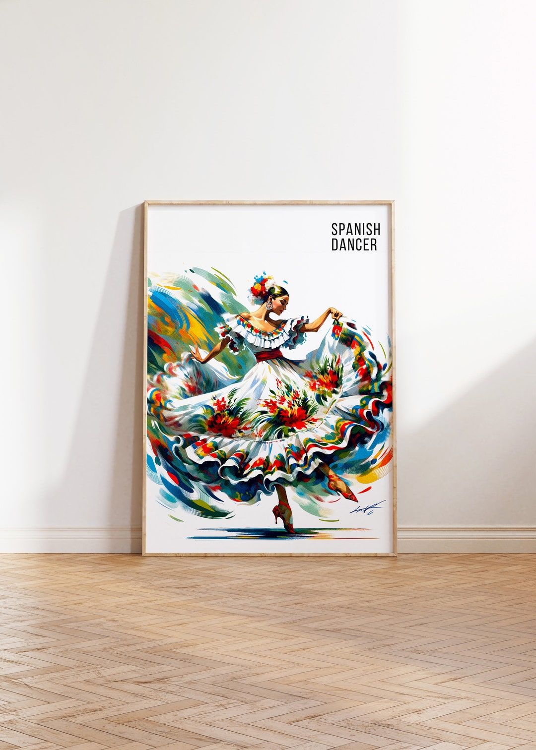 Vintage Spanish Dancers Poster, Spanish Folk Art, Spanish Decor ...