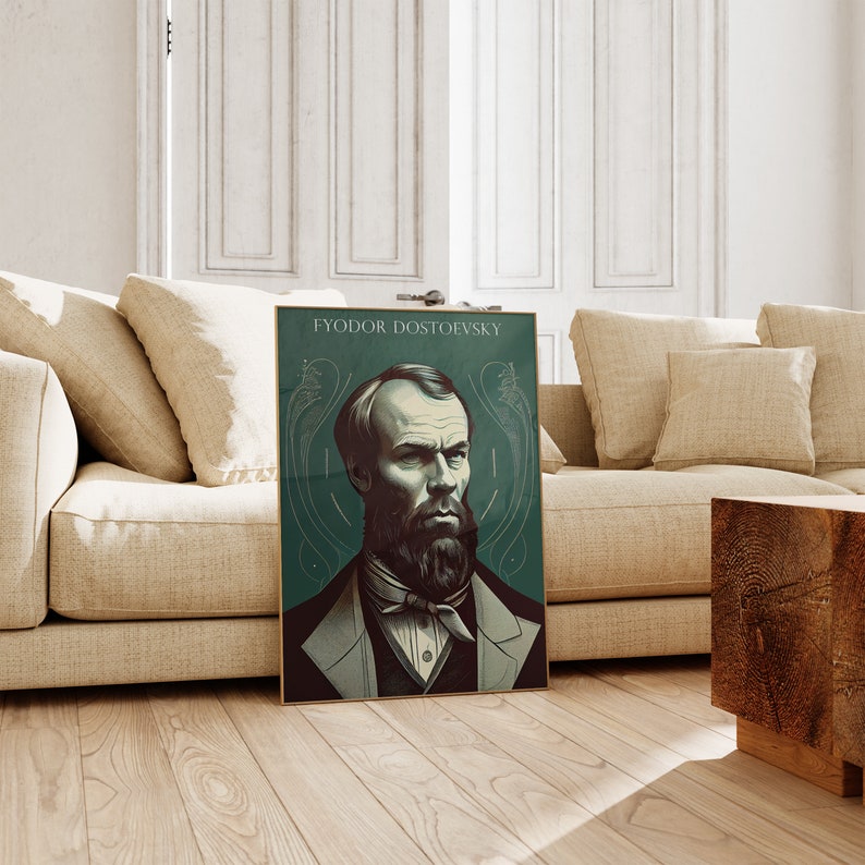Fyodor Dostoevsky Poster | Vintage Wall Art | Bookworm Gift | Bookworm ...