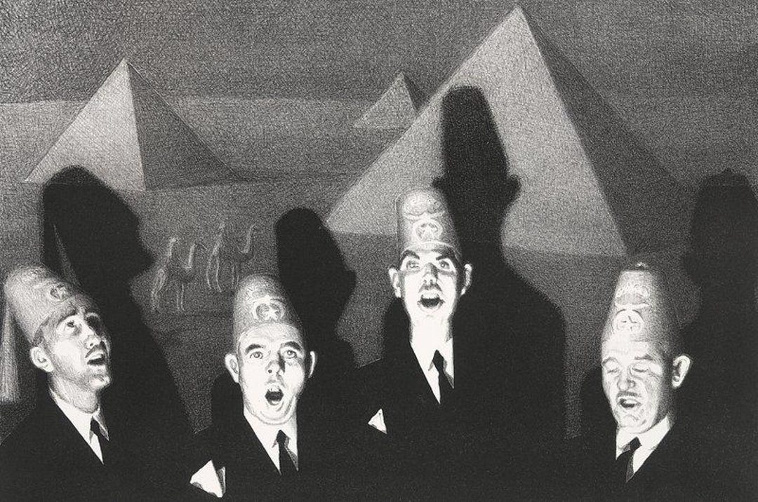 Mark Stock | Shriners Pyramids | Vintage Art | Pyramid Print | Surreal ...