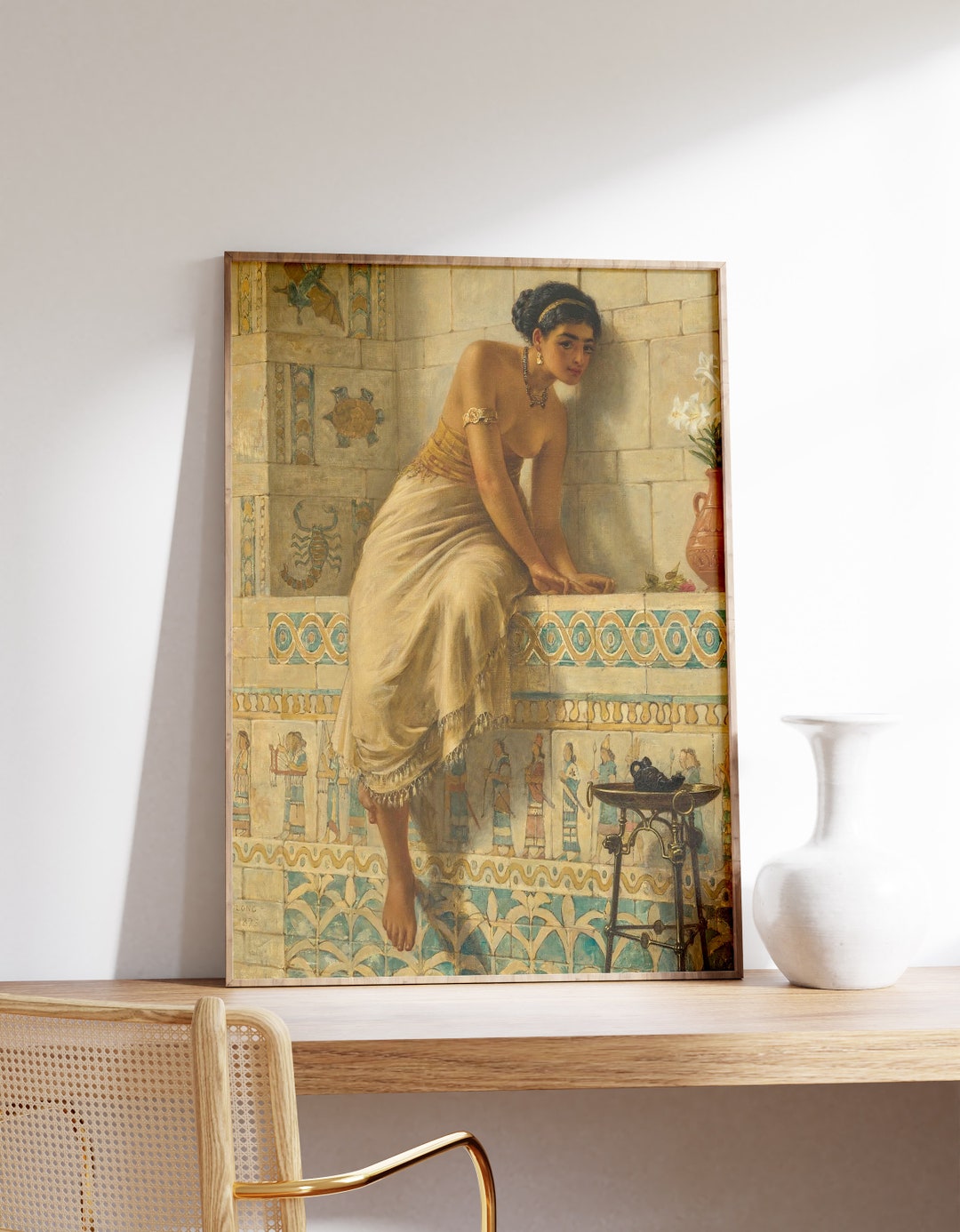 Edwin Long - Thisbe (1875) | Vintage Painting Print | Ancient Woman ...