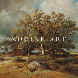 Jules Dupré - the Old Oak (1870) | Vintage Poster | Countryside ...