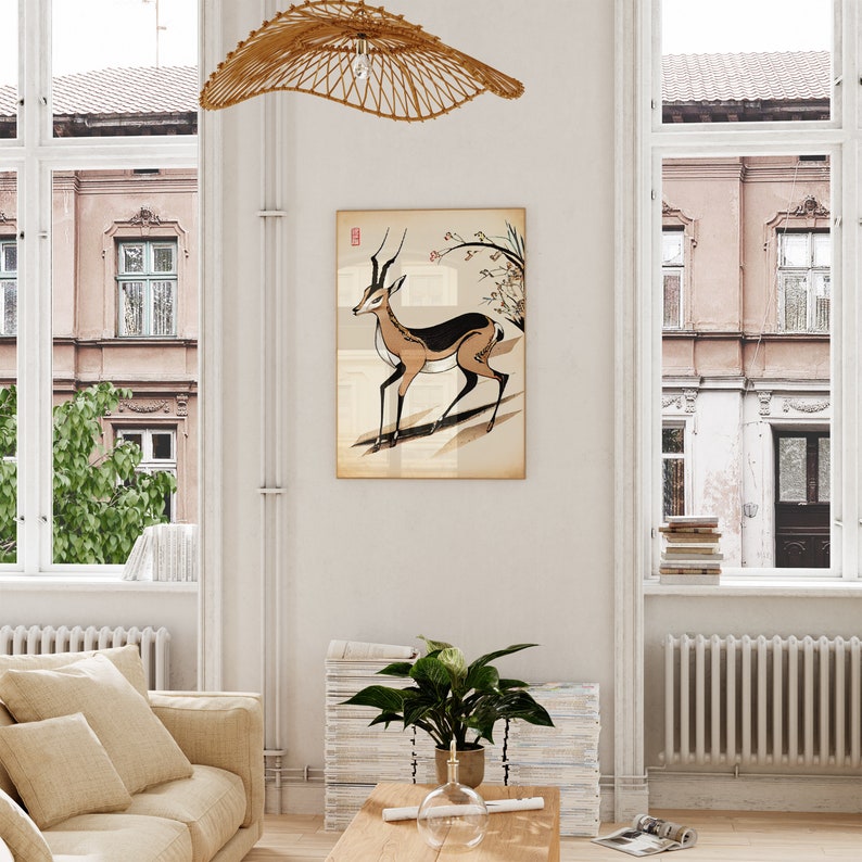 Japanese Gazelle Poster | Animal Poster | Gazelle Art Print | Gazelle ...